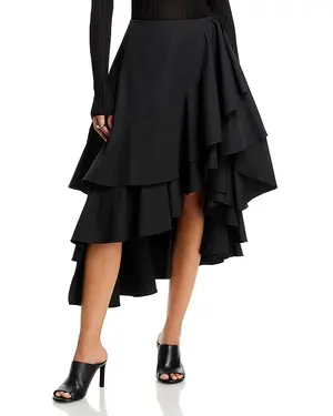 Co Layered Circle Cut Skirt - Black