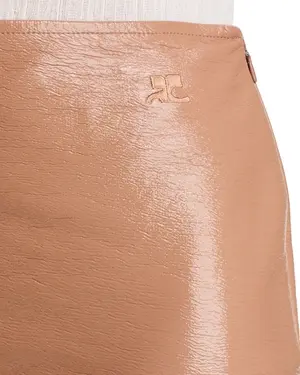 COURREGES Faux Leather Skirt - Bronzer