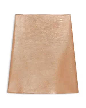 COURREGES Faux Leather Skirt - Bronzer