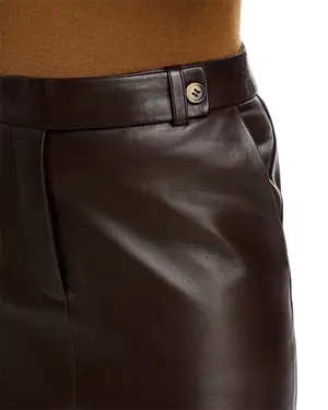 Co Double Slit Leather Pencil Skirt