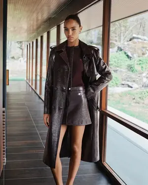 COURREGES Vinyl Faux Leather Trench Coat