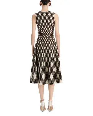 Oscar De La Renta Argyle Degrade Wool Blend Day Dress