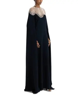 Oscar De La Renta Bugle Waves Embellished Caftan