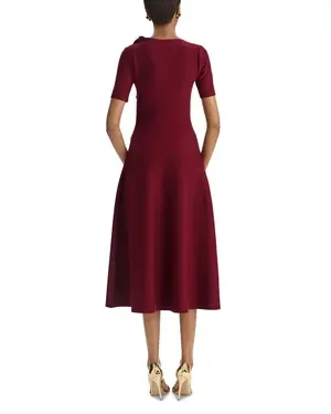 Oscar De La Renta Tie Neck Knit Dress