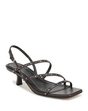 Vince Studded Strappy Sandals - Dark Ganache