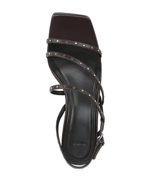 Vince Studded Strappy Sandals - Dark Ganache