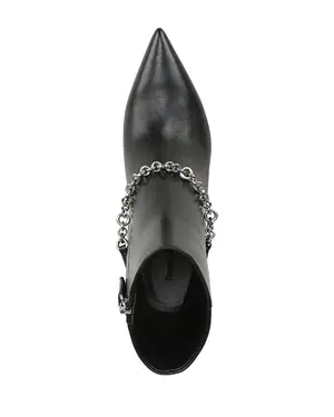 FAVORITE DAUGHTER Tate Leather Ankle Boots - Black Nappa