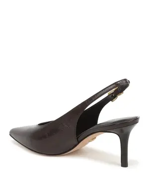 Veronica Beard Luciana Leather Slingbacks - Burgundy