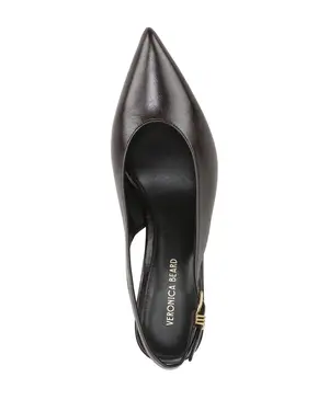 Veronica Beard Luciana Leather Slingbacks - Burgundy