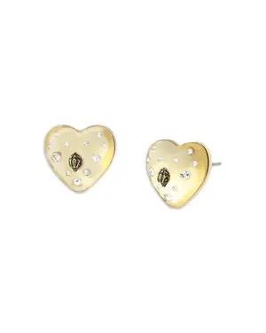 Kurt Geiger Signature Eagle Heart Stud Earrings - Champagne/gold