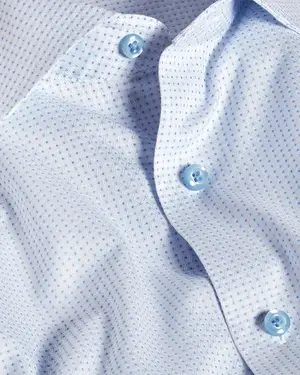 David Donahue Trim Fit Dobby Dot Dress Shirt
