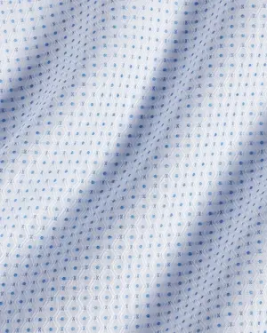 David Donahue Trim Fit Dobby Dot Dress Shirt