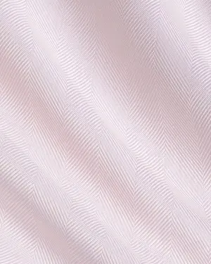 David Donahue Trim Fit Herringbone Contrast Dress Shirt