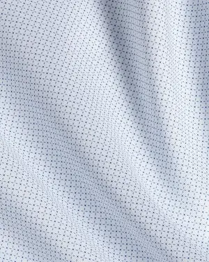 David Donahue Trim Fit Stretch Micro Geo Print Dress Shirt