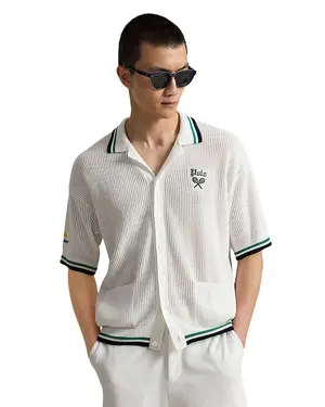 Polo Ralph Lauren Us Open Stripe Cotton Cardigan - White