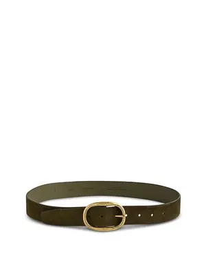 Madewell Oval Buckle Suede Belt - Forage