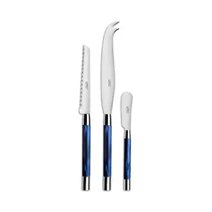 CAPDECO Conty Resin Handle 3-piece Cheese Knife Set - Blue