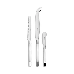 CAPDECO Conty Resin Handle 3-piece Cheese Knife Set - White