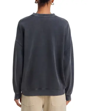 ANINE BING Miles Leopard Graphic Cotton Sweatshirt