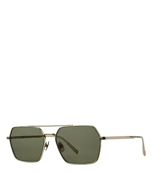 Garrett Leight Alta Rectangular Sunglasses, 57mm Rag/sfgrn