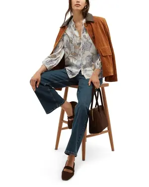 HOBBS LONDON Malia Printed Tie Neck Blouse