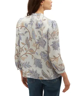 HOBBS LONDON Malia Printed Tie Neck Blouse