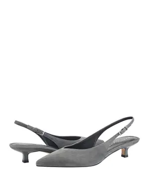 MARC FISHER LTD. Luciey Pointed Suede Slingback Pumps - Dark Gray