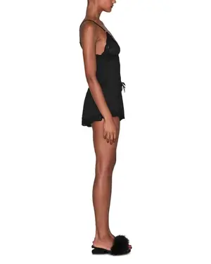 FLEUR DU MAL Butter Rib Flutter Shorts - Black