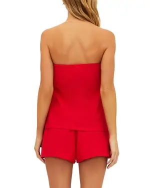 Beach Riot Celeste Cotton Linen Strapless Cover Up Top