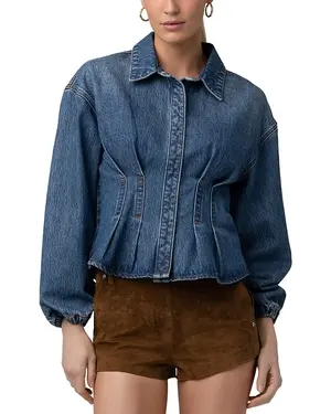 Blanknyc Cotton Denim Peplum Shirt - Off The Hook