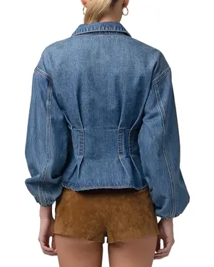 Blanknyc Cotton Denim Peplum Shirt