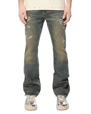 PURPLE BRAND Quilted Destroy Bootcut Jeans