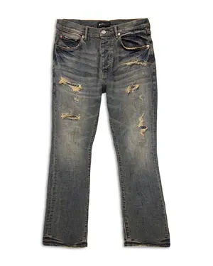 PURPLE BRAND Quilted Destroy Bootcut Jeans