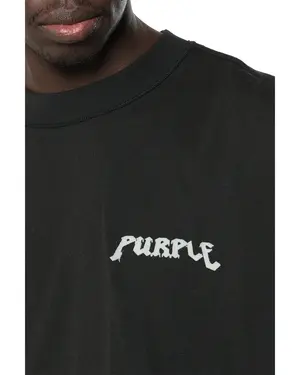 PURPLE BRAND Cropped Screen Print Logo Shirt