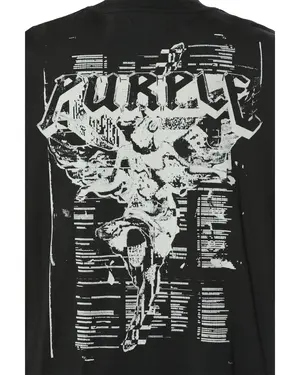 PURPLE BRAND Cropped Screen Print Logo Shirt