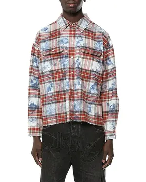 PURPLE BRAND Embellished Plaid Cotton Shirt - Multi