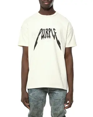 PURPLE BRAND Inside Out Metal Logo Cotton T-shirt