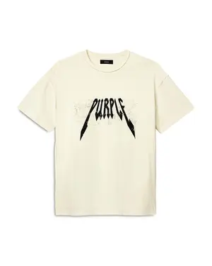 PURPLE BRAND Inside Out Metal Logo Cotton T-shirt