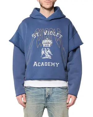 PURPLE BRAND St. Violet Academy Cotton Logo Hoodie