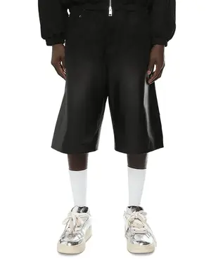 PURPLE BRAND Relaxed 13.5" Leather Track Shorts