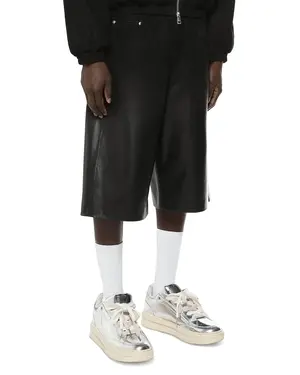 PURPLE BRAND Relaxed 13.5" Leather Track Shorts