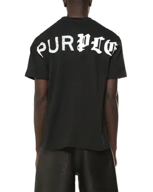 PURPLE BRAND Old English Cotton Logo T-shirt
