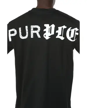 PURPLE BRAND Old English Cotton Logo T-shirt