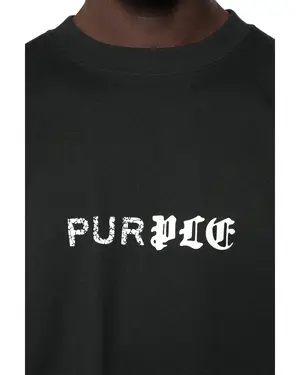 PURPLE BRAND Old English Cotton Logo T-shirt