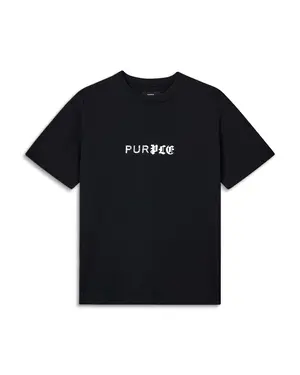 PURPLE BRAND Old English Cotton Logo T-shirt