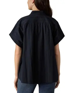 Faherty Brand Heirloom Dobby Lucia Cotton Top - Black