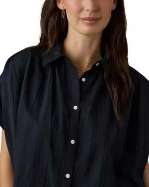 Faherty Brand Heirloom Dobby Lucia Cotton Top - Black