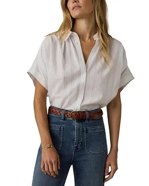 Faherty Brand Heirloom Dobby Lucia Cotton Top - White