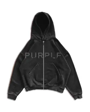 PURPLE BRAND Logo Graphic Fleece Cotton Hoodie