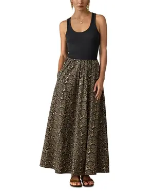 Faherty Brand Coastal Nera Cotton Maxi Skirt